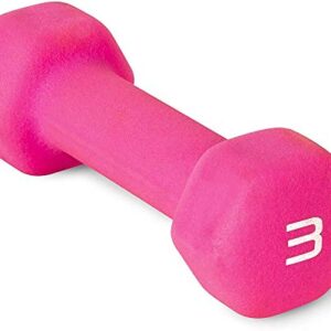 CAP Barbell Neoprene Dumbbell, 3lb, neon pink, 1291926