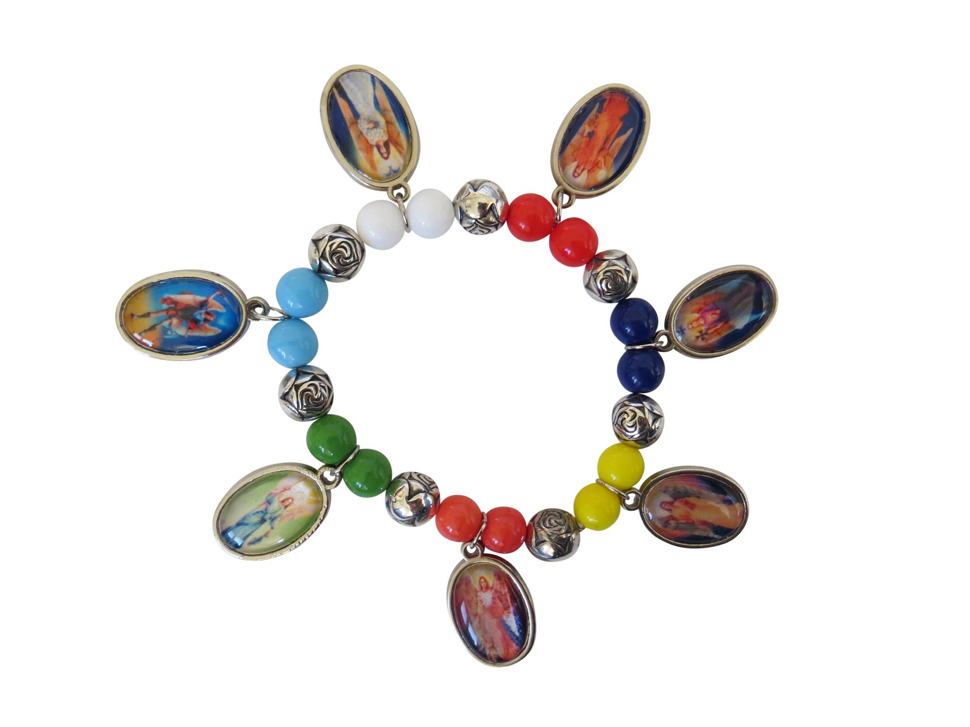 Bracelet with Seven Archangels Medals Angels Pulsera de los Siete Arcángeles