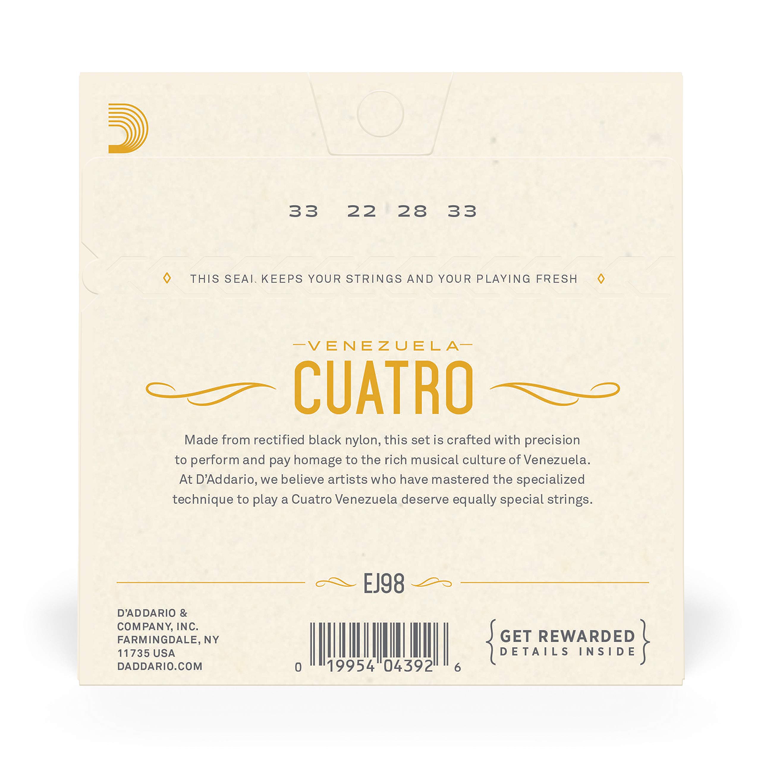 D'Addario EJ98 Cuatro-Venezuela Strings