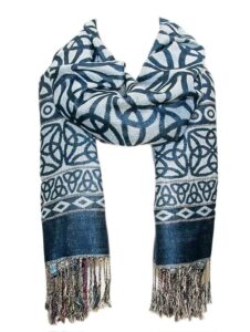 ladies irish scarf, denim blue, 1 size fits all