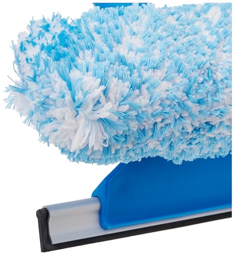 Unger Professional 6" Window Cleaning Tool: 2-in-1 Microfiber Scrubber and Squeegee