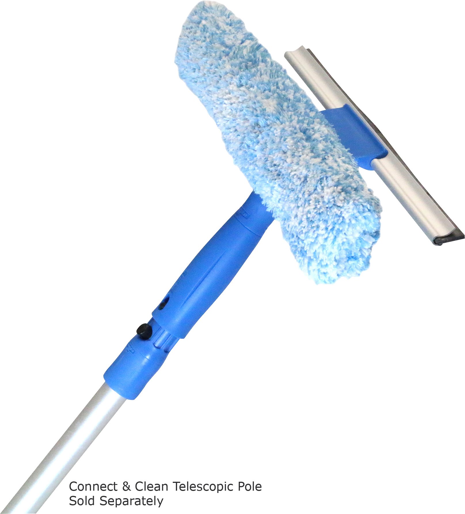 Unger Professional 6" Window Cleaning Tool: 2-in-1 Microfiber Scrubber and Squeegee