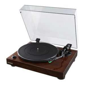 fluance rt81 elite high fidelity vinyl turntable record player with audio technica at95e cartridge, belt drive, built-in preamp, adjustable counterweight, high mass mdf wood plinth - walnut