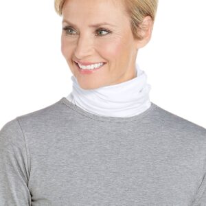 Coolibar UPF 50+ Men's Women's Key West Sun Neck Gaiter - Sun Protective (Small/Medium- White)