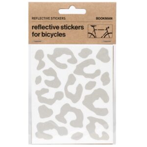 bookman reflective stickers, leopard print (white) - hard surface stickers - 1 sheet (3.74 x 4.53 inches)