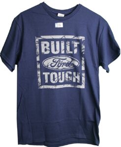 ford built ford tough distressed logo adult men's t-shirt (medium) navy