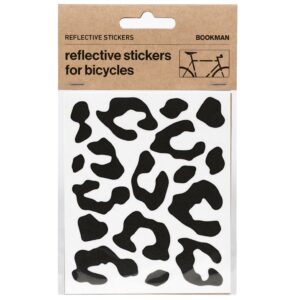 bookman reflective stickers, leopard print (black) - hard surface stickers - 1 sheet (3.74 x 4.53 inches)