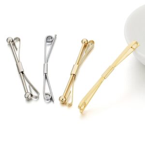 AnotherKiss Men's Silver Tone and Gold Tone Tie Collar Bar Pin Set - 4 Pcs