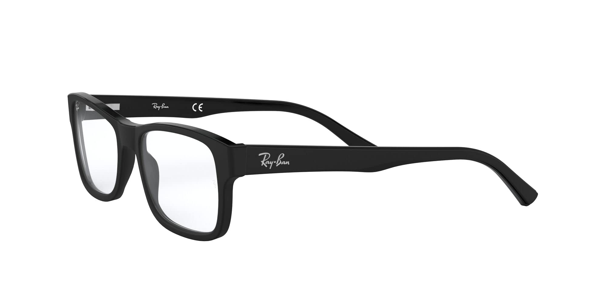 Ray-Ban RX5268 Rectangular Prescription Eyeglass Frames, Matte Black/Demo Lens, 55 mm