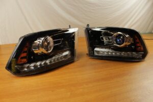 mopar pair of dodge ram 1500 2500 3500 black projector headlights oem