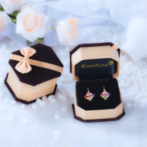 Kemstone Colorful Cubic Zirconia Rose Gold Leverback Earrings for Women Dangling Jewelry for Women