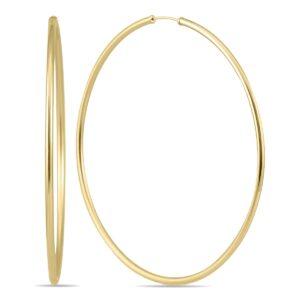 80mm endless hoop earrings 14k yellow gold