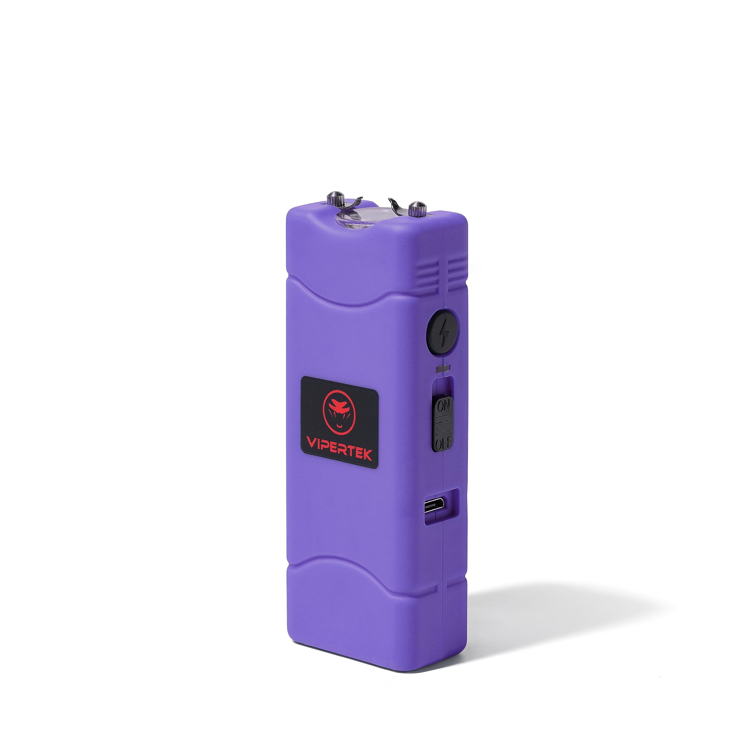 VIPERTEK VTS-881 Micro Stun Gun for Self Defense Rechargeable with LED Flashlight, Purple