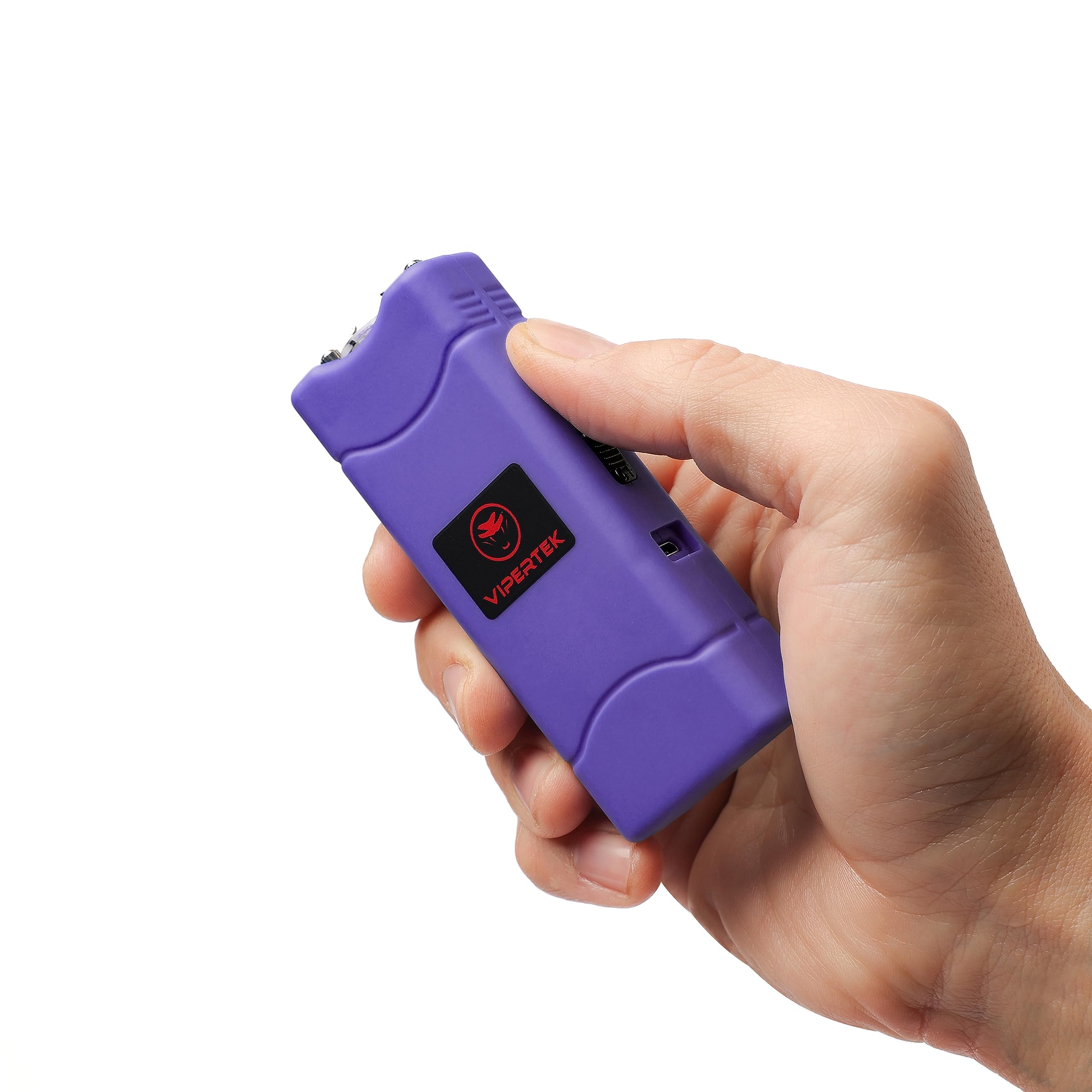 VIPERTEK VTS-881 Micro Stun Gun for Self Defense Rechargeable with LED Flashlight, Purple