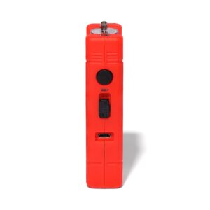 VIPERTEK VTS-881 Micro Stun Gun for Self Defense Rechargeable with LED Flashlight, Red