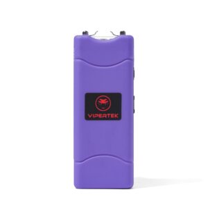 VIPERTEK VTS-881 Micro Stun Gun for Self Defense Rechargeable with LED Flashlight, Purple