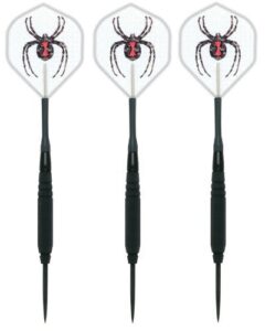 laserdarts black widow fixed point tungsten steel tip darts smooth barrel 23 gram