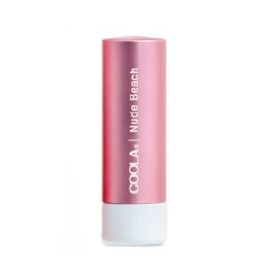 coola organic tinted lip balm & mineral sunscreen with spf 30, dermatologist tested lip care for daily protection, vegan, nude beach, 0.15 oz