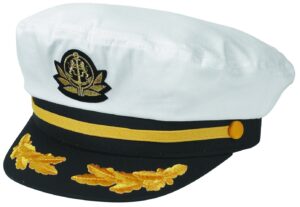 broner white flag ship yacht cap. one size fits most.