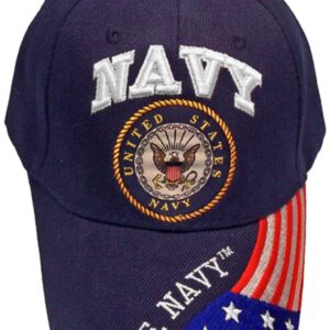 USA NAVY VETERAN BLUE BASEBALL STYLE FLAG EMBROIDERED HAT ball cap vet us retired