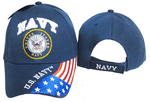 USA NAVY VETERAN BLUE BASEBALL STYLE FLAG EMBROIDERED HAT ball cap vet us retired