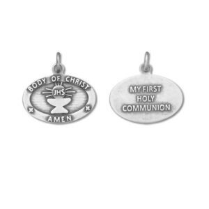 sterling silver double sided my first holy communion charm item #50640