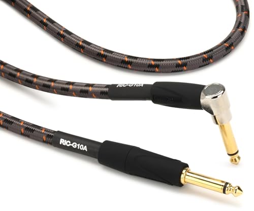 Roland Gold Series Instrument Cable, Angled/Straight 1/4-Inch Jack, 10-Feet