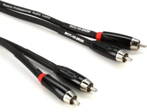 roland black series interconnect cable, dual rca to rca, 10-feet