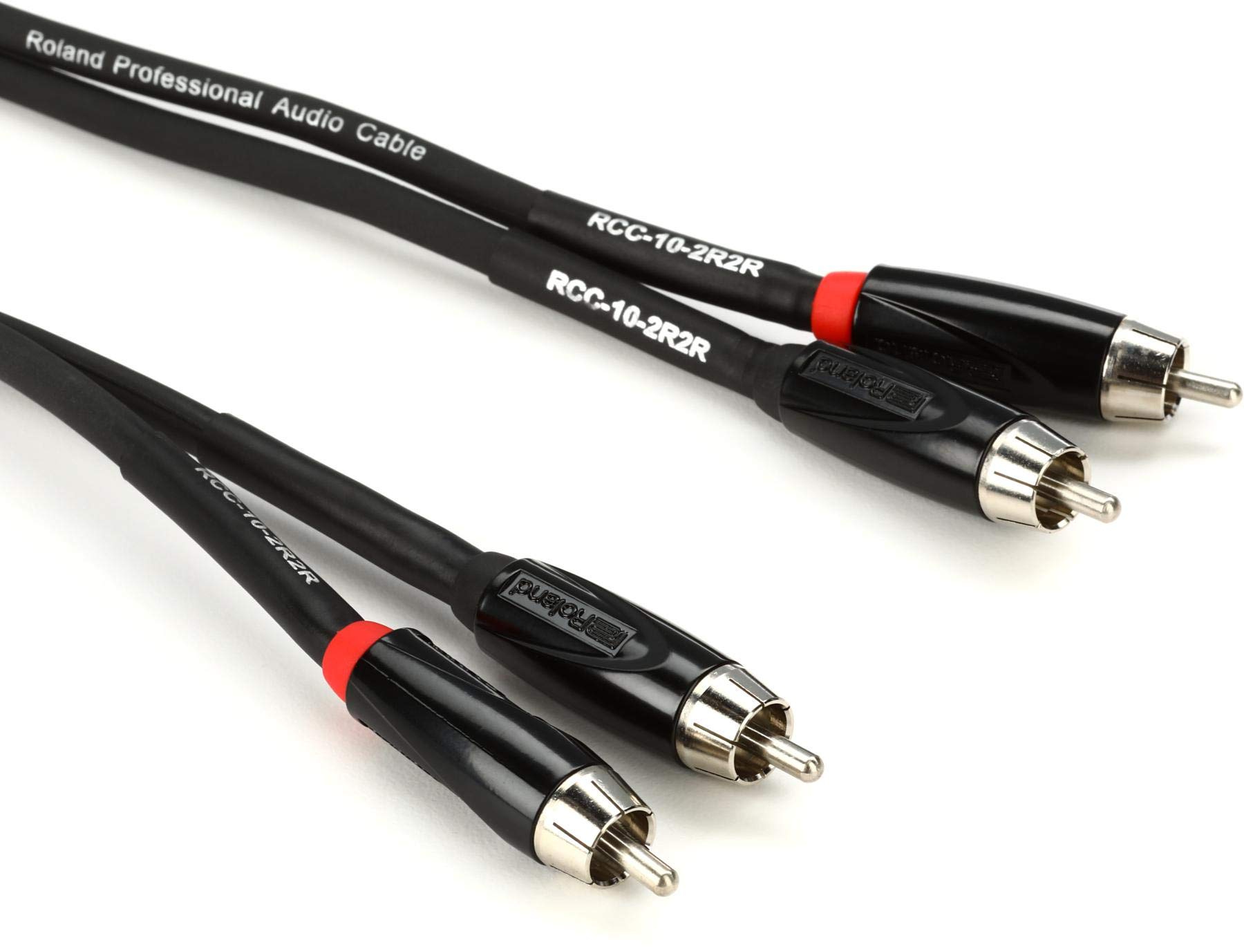 Roland Black Series Interconnect Cable, Dual RCA to RCA, 10-Feet