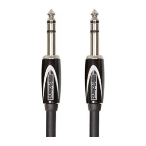 roland black series interconnect cable, 1/4-inch trs to 1/4-inch trs, 15-feet