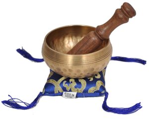 dharma store nepalese hand hammered tibetan meditation yoga singing bowl set - with traditional design fridge magnet