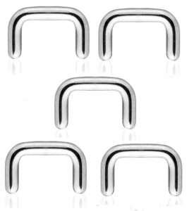 set of 5 16ga stainless steel septum ring retainer piercing hider (set of 5)