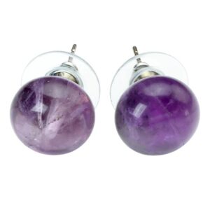 JOVIVI 3pairs Womens Natural Amethyst/Rose Quartz/Green Aventurine Round Abacus Ball Crystal Beads Chakra Stud Earrings