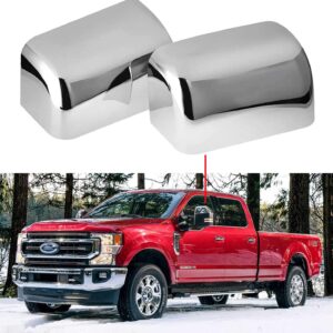 PerfecTech Super Duty Chrome Plated Mirror Covers Ultra Durable Top Half for 2008-2016 Ford F250 F350 F450（2 Pcs）