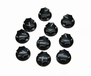 kaish 10pcs black mini mxr style skirted amp knob brass insert effect pedal knobs