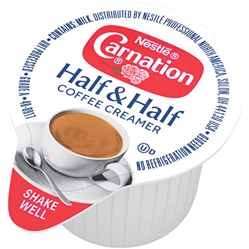 Nestle Carnation Coffee Creamer Half and Half, No Refrigeration, Made with Real Dairy, 360 Count (Pack of 1)