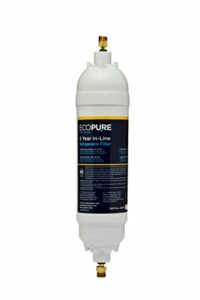 ecopure epinl30 5 year in-line refrigerator filter-universal includes both 1/4" compression and push to connect fittings , white