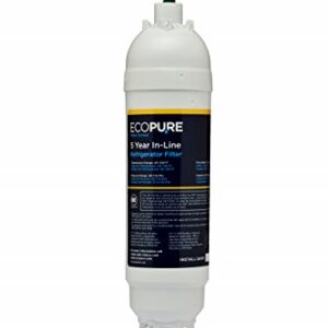 EcoPure EPINL30 5 Year in-Line Refrigerator Filter-Universal Includes Both 1/4" Compression and Push to Connect Fittings , White