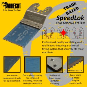 31 x SabreCut BB_SPK31 Premium Fast Fit OMT Mix Blades Case Set for Dewalt Bosch Fein (Non-StarLock) Makita Milwaukee Craftsman Chicago Ryobi Rockwell (HyperLock) Porter Cable Multi Tool Accessories