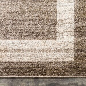 Unique Loom Del Mar Collection Area Rug - Maria (7' 1" x 10' Rectangle, Light Brown/ Ivory)