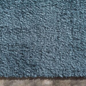 Unique Loom Studio Solid Shag Collection Urban Modern Super Soft & Plush Area Rug, 5 ft x 8 ft, Slate Blue