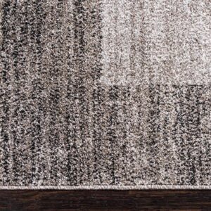 Unique Loom Del Mar Collection Area Rug - Abigail (5' 3" x 8' Rectangle, Light Gray/ Black)