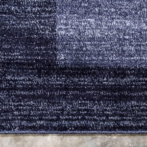 Unique Loom Del Mar Collection Area Rug - Abigail (5' 3" x 8' Rectangle, Navy Blue/ Blue)