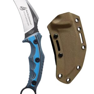 Best.Buy.Damascus1 Hunting knife Survial Blue G10 Fixed Blade Knife with Kydex Sheath Prime Qulity