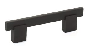 richelieu hardware bp905096900 madison collection 3 3/4-inch (96 mm) center-to-center matte black modern rectangular cabinet and drawer bar pull handle for kitchen, bathroom, and furniture