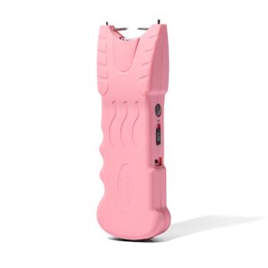 vipertek stun gun with safety disable pin led flashlight, pink