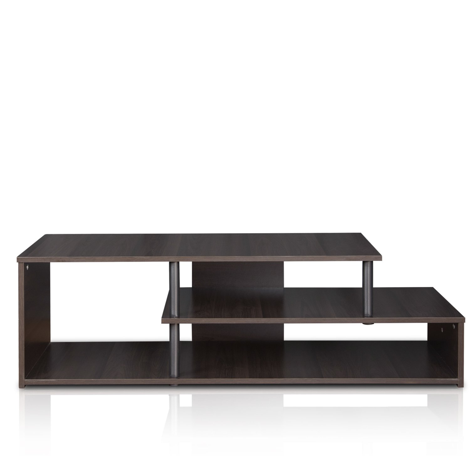 Furinno Econ Low Rise TV Stand, Espresso/Black