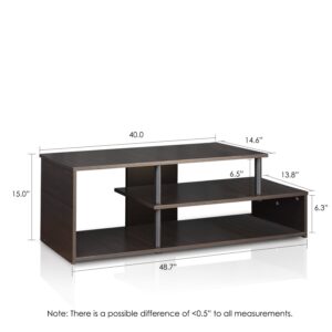 Furinno Econ Low Rise TV Stand, Espresso/Black