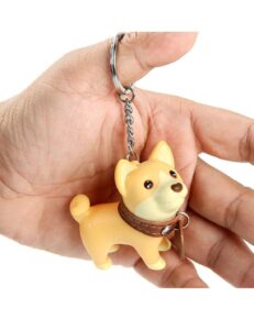 domestar cute dog key chain, shiba inu keyring keychain for boys girls kids children adults, super adorable dog key ring