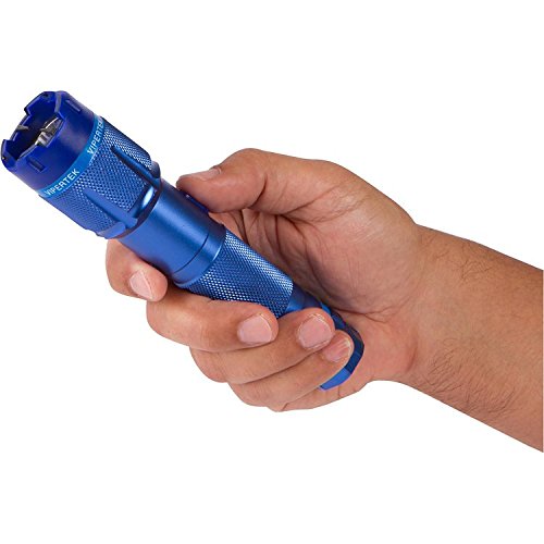 VIPERTEK VTS-T03 Aluminum Stun Gun for Self Defense Rechargeable with LED Flashlight, Blue